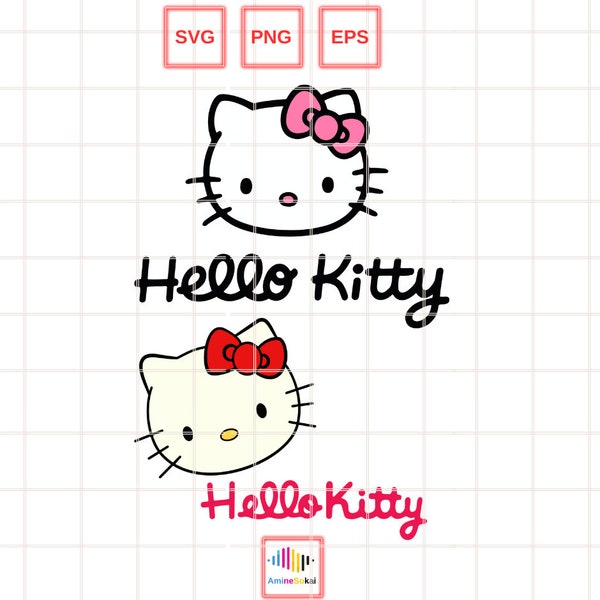 Hello kitty svg - Etsy