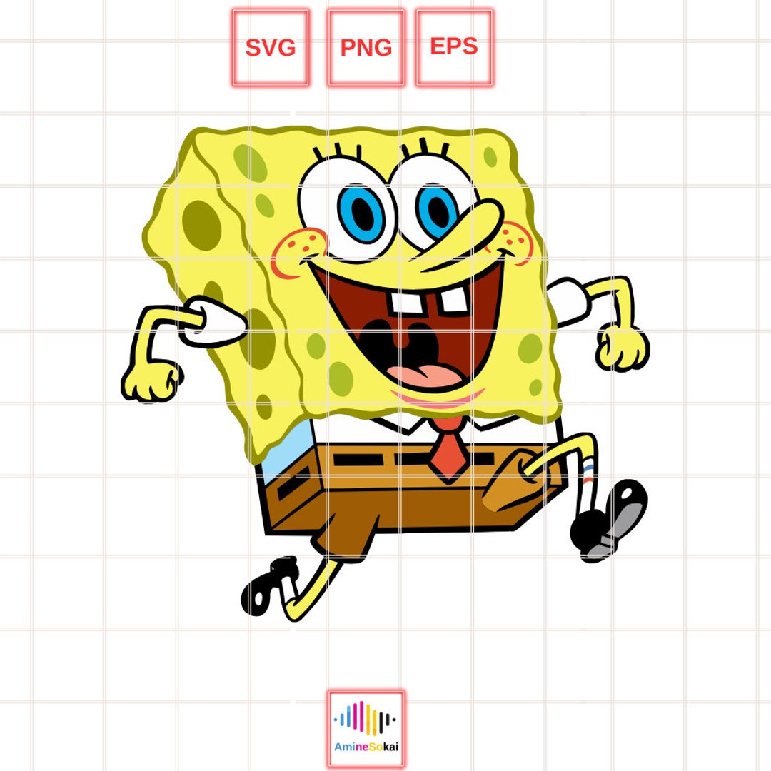Sponge Bob Svg, Sponge B Svg, Svg Cut File for Cricut, Eps Dxf Png ...