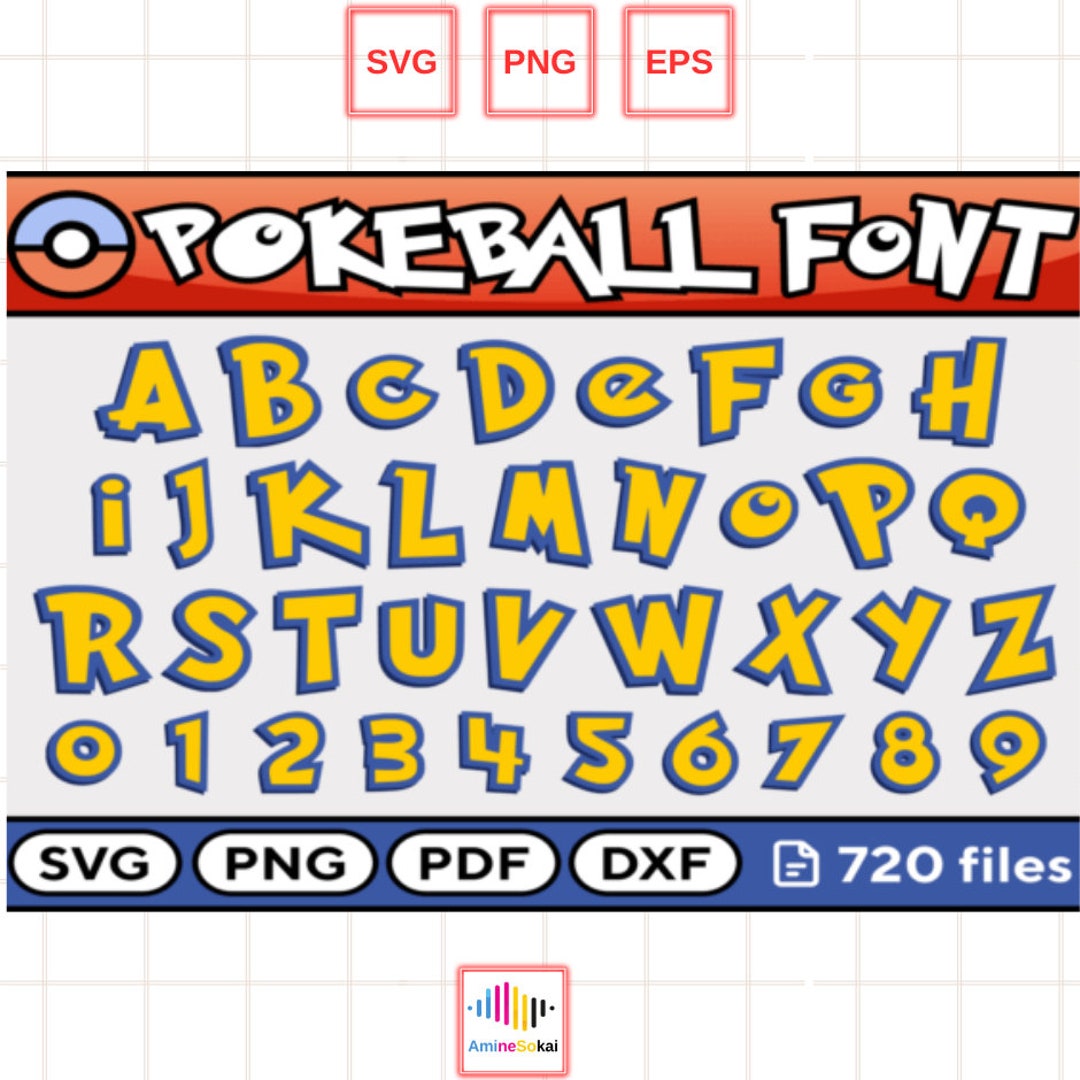 Pokemon Letters Png, Pokemon Svg Cricut Pokemon Font Otf, Pokemon Shirt ...