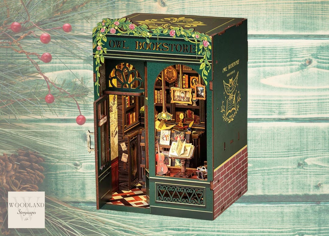 DIY Bookshop Book Nook Kit | Owl Bookstore | Cozy Miniature Bookshop ...