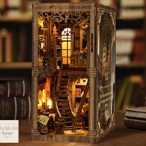 DIY 3D Book Nook Kit With LED Lights | Ancient Book Library Bookshelf ...