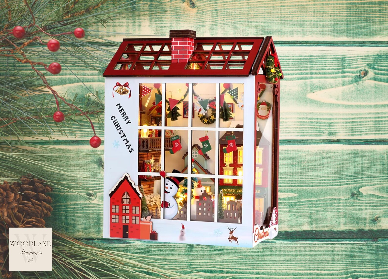 DIY Book Nook Kit Christmas Scenery – Festive Book Shelf Insert for ...