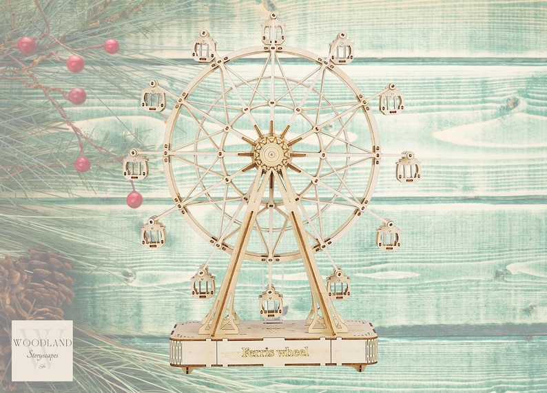 Ferris Wheel Music Model Kits 3D Wooden Puzzle | DIY Mechanical Musical ...
