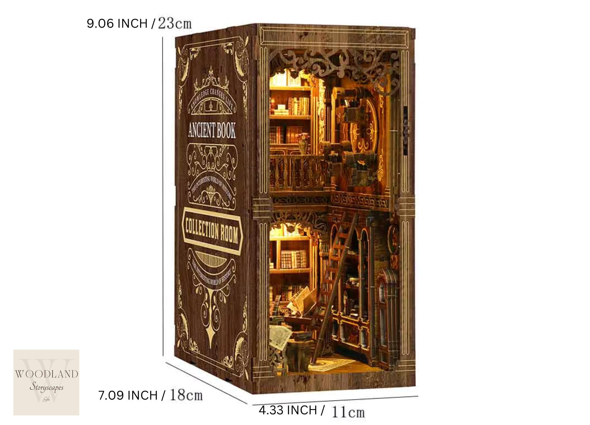 DIY 3D Book Nook Kit With LED Lights | Ancient Book Library Bookshelf ...