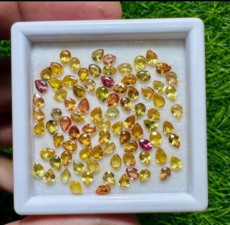 Natural Multi Sapphire Lot | 92 Pear Cut 4x3mm Loose Gemstones - Etsy