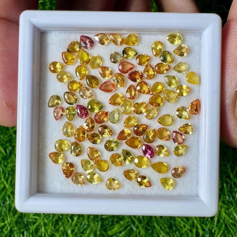 Natural Multi Sapphire Lot | 92 Pear Cut 4x3mm Loose Gemstones - Etsy