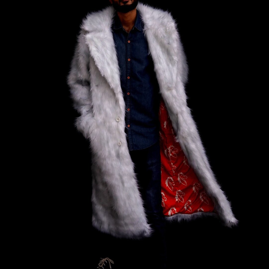 Ryan Gosling B Ken Fur Coat, Ken Fur Coat, Men's Fur Coat, White Faux ...