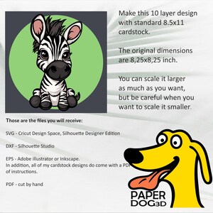 Zebra Shadow Box SVG Template, 3D Layered SVG for Cardstock, Multilayer ...