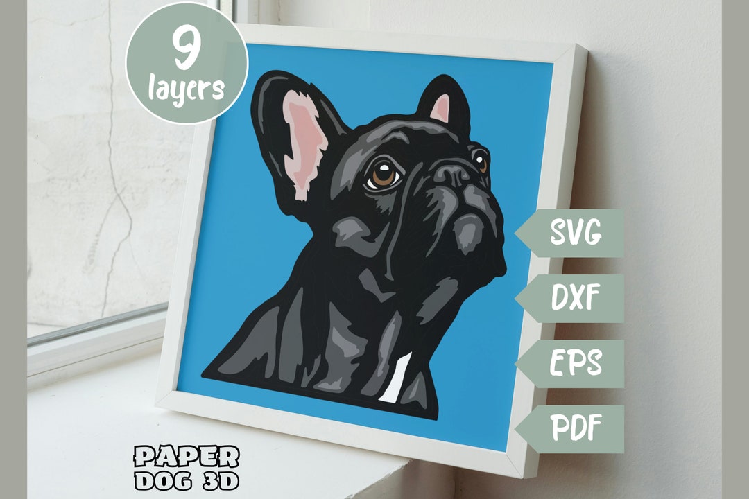 French Bulldog 3D Layered SVG for Cardstock, Multilayer Papercut ...