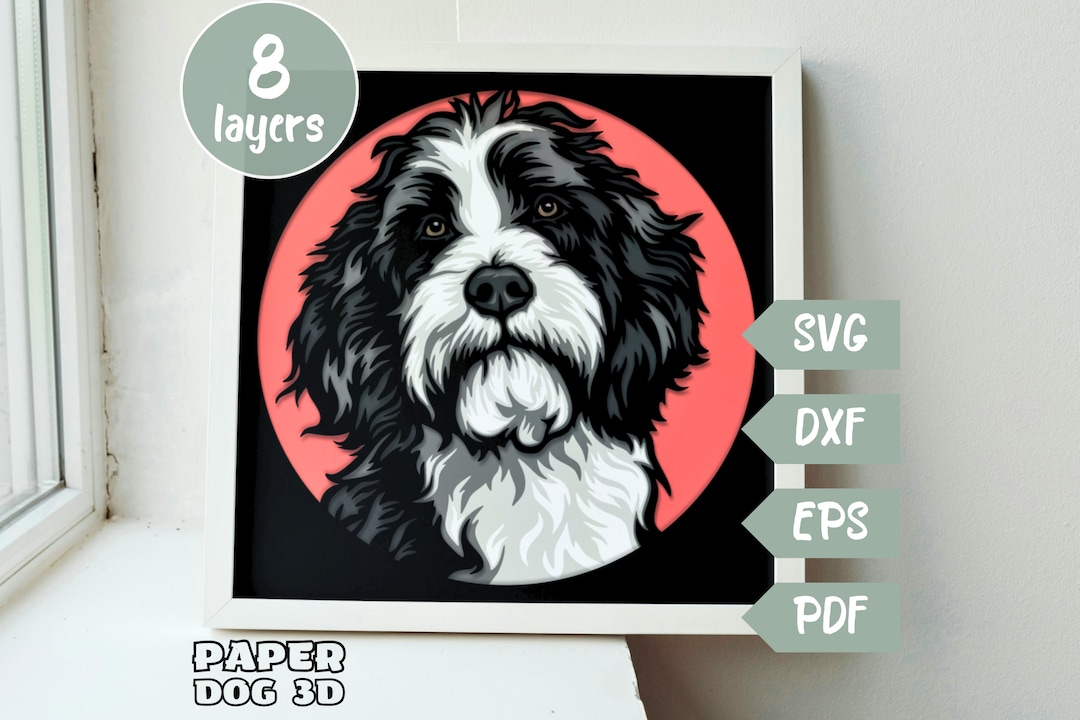 Layered Sheepadoodle 3D SVG for Cardstock, Multilayer Papercut, Shadow ...