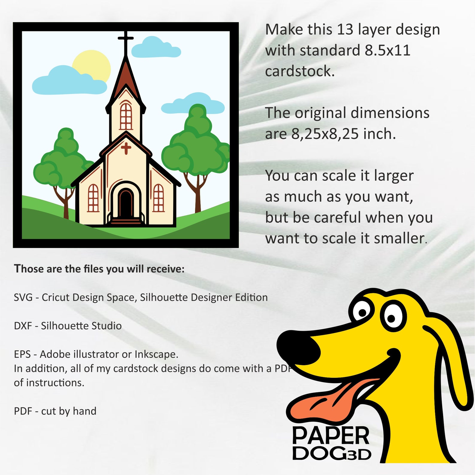 Church Shadow Box SVG Template, 3D Layered SVG for Cardstock ...
