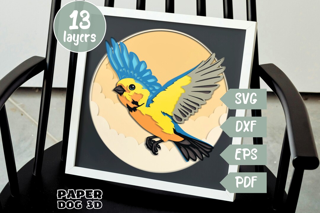 Bird Shadow Box 3D Layered SVG for Cardstock, Papercut, Bird Multilayer ...