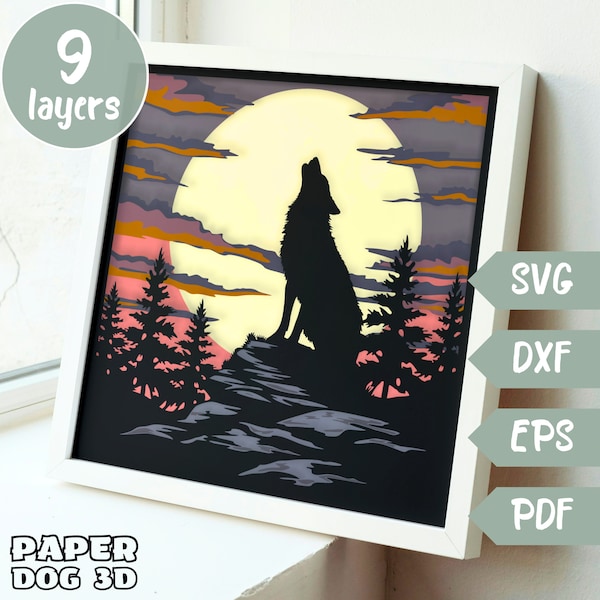 Wolf Shadow Box - Etsy