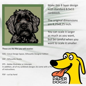Black Cockapoo 3D Layered SVG for Cardstock, Multilayer Papercut, Shadow Box Files for Cricut ...