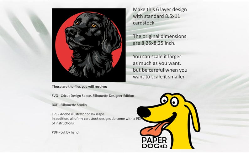 Layered Flat Coated Retriever 3D SVG for Cardstock, Multilayer Papercut ...