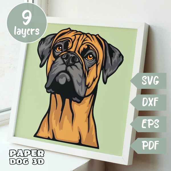 Boxer Mandala Svg - Etsy