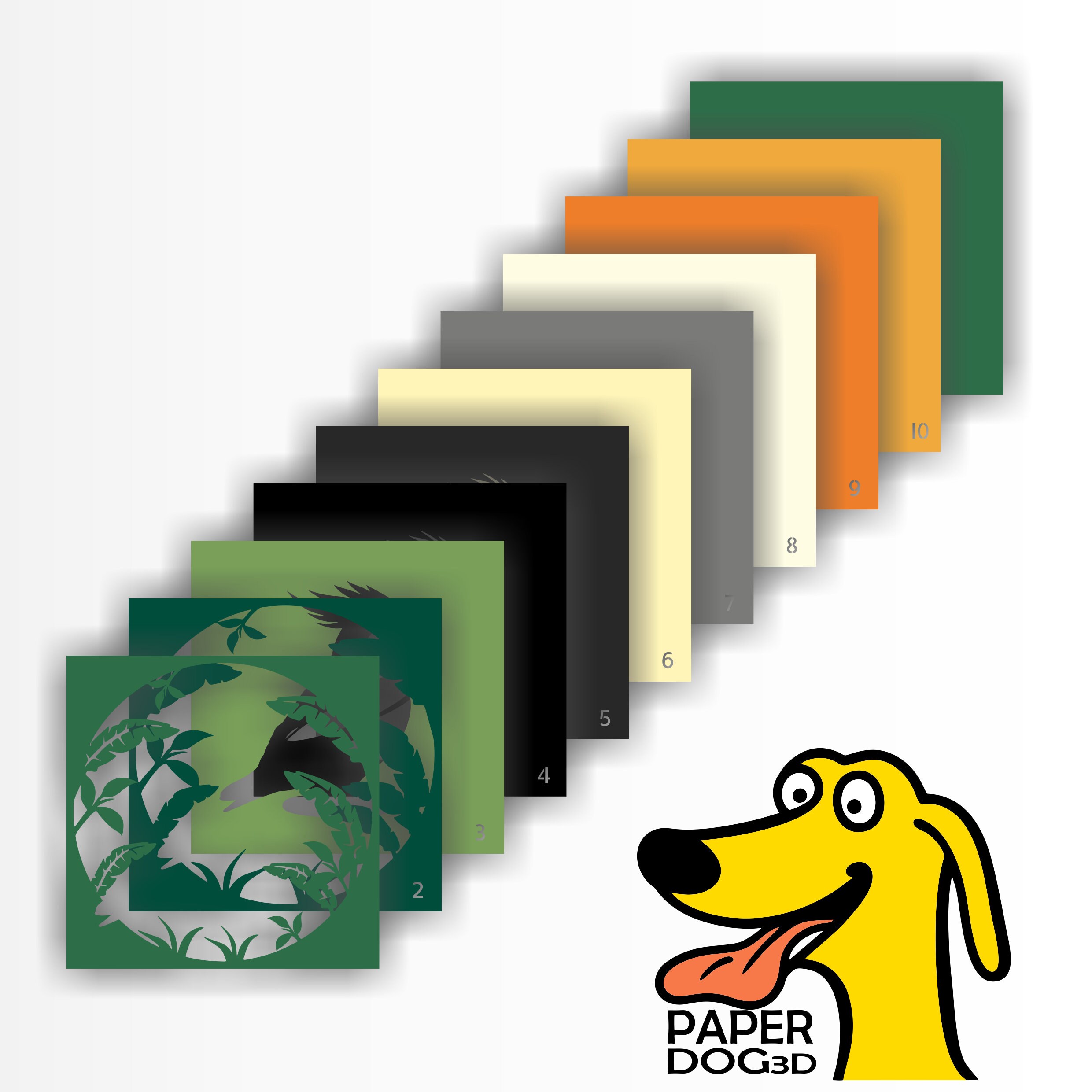 PARROT Shadow Box SVG Template, 3D Layered SVG for Cardstock ...