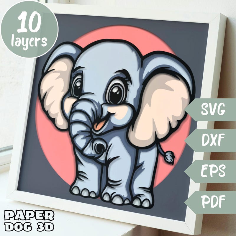 Layered Elephant Svg - Etsy