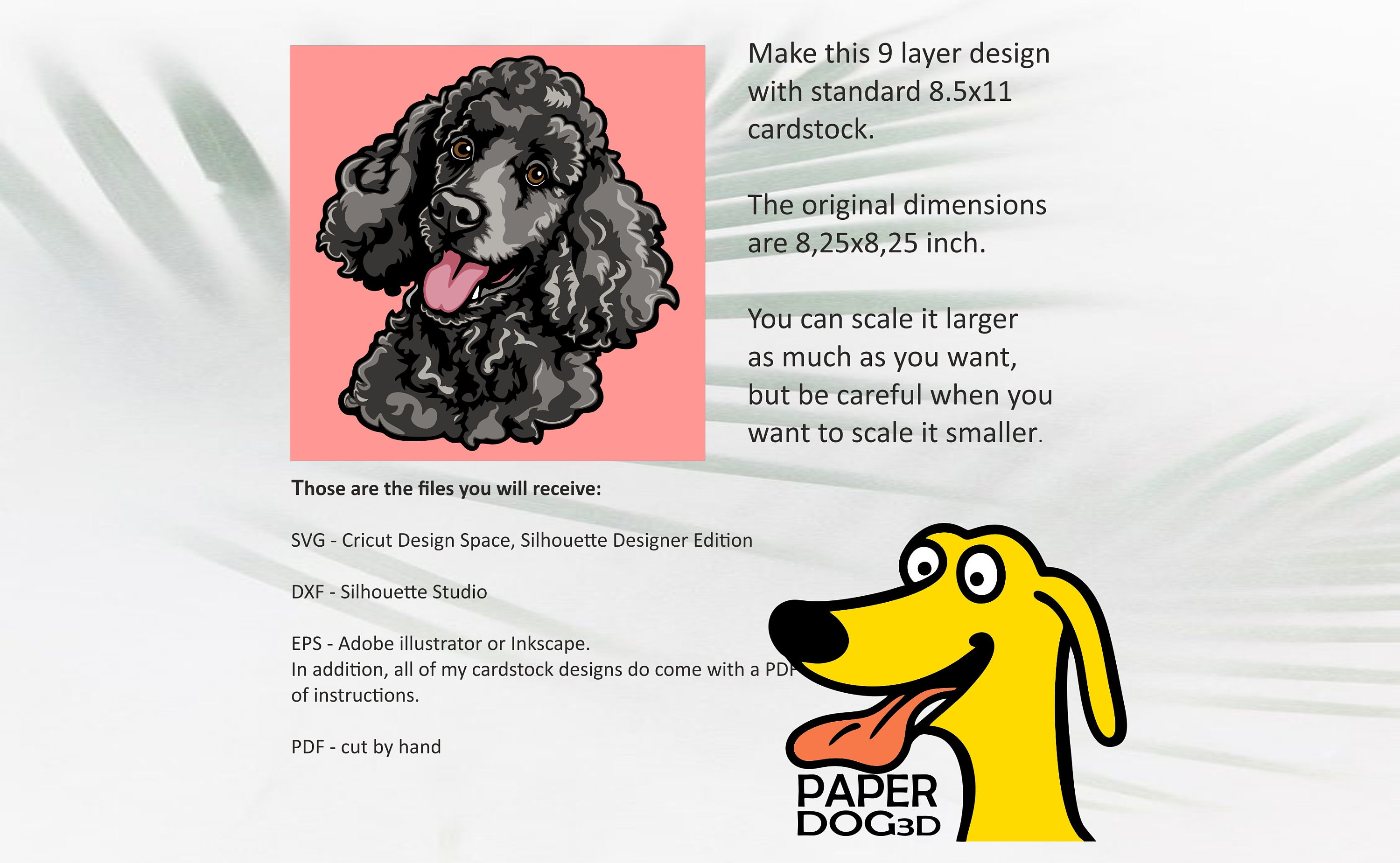 Poodle 3D Layered SVG for Cardstock, Multilayer Papercut, Shadow Box ...