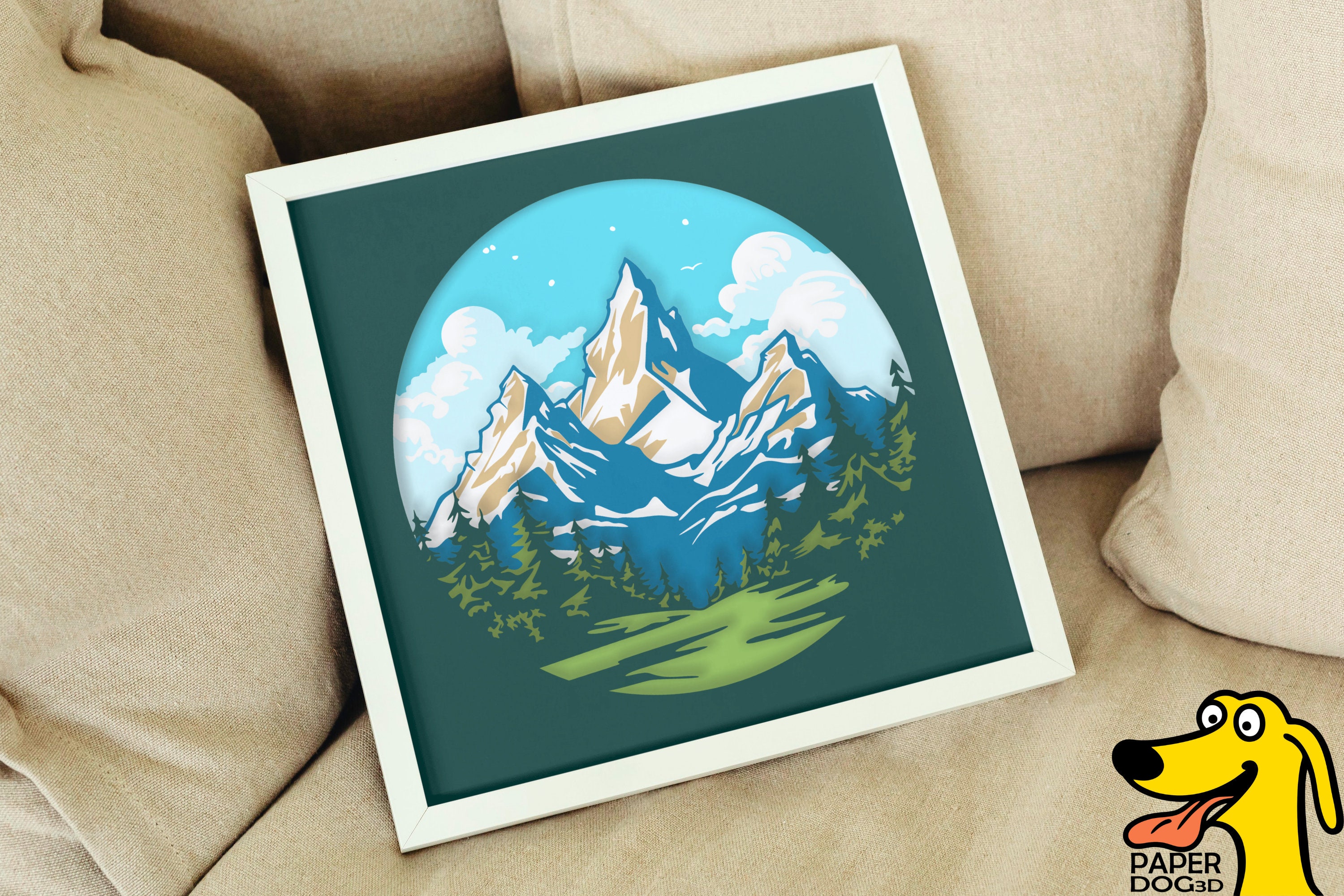 Mountains Shadow Box Template 3D Layered SVG for Cardstock, Multilayer ...