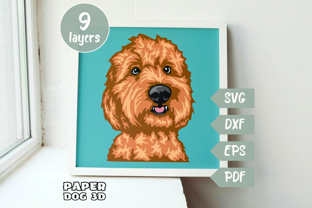 Labradoodle SVG 3D Layered for Cardstock, Multilayer Papercut, Shadow ...