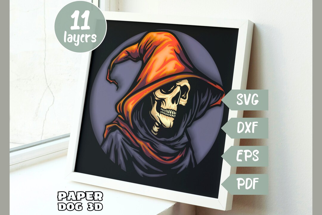 Skeleton Shadow Box Template, 3D Layered SVG for Cardstock, Skeletons ...