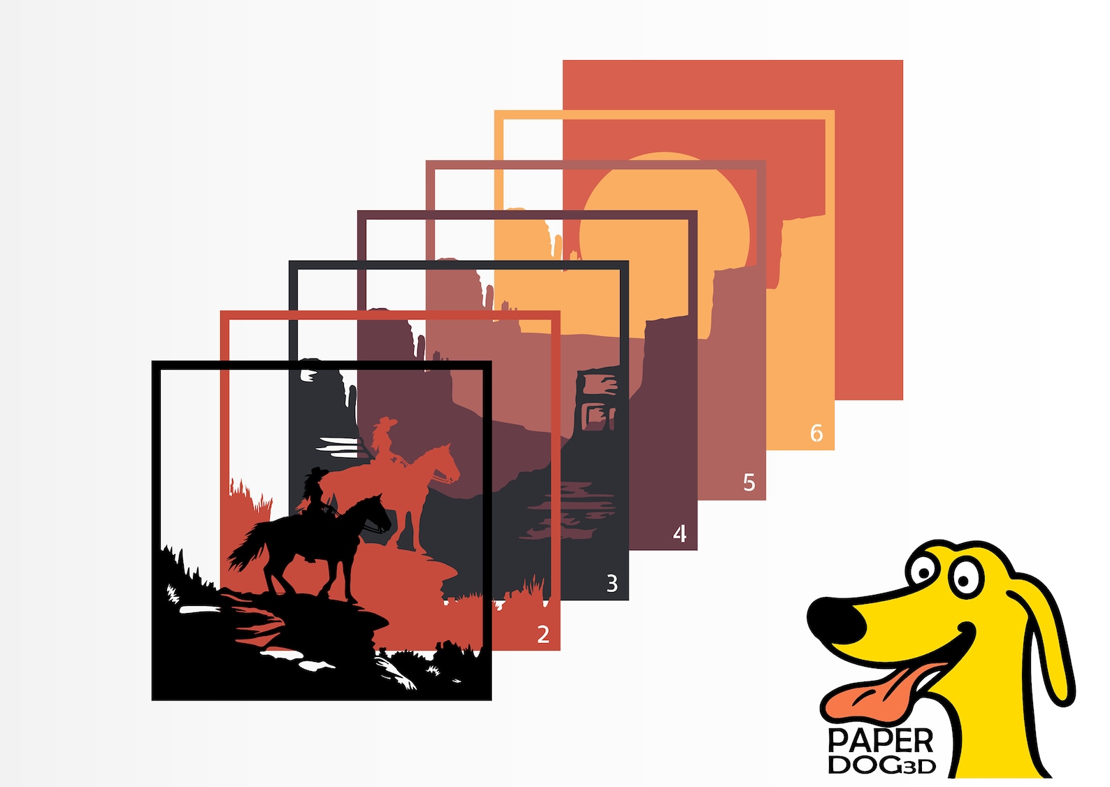 Cowgirl 3D Layered SVG for Cardstock, Western Shadow Box, Multilayer ...