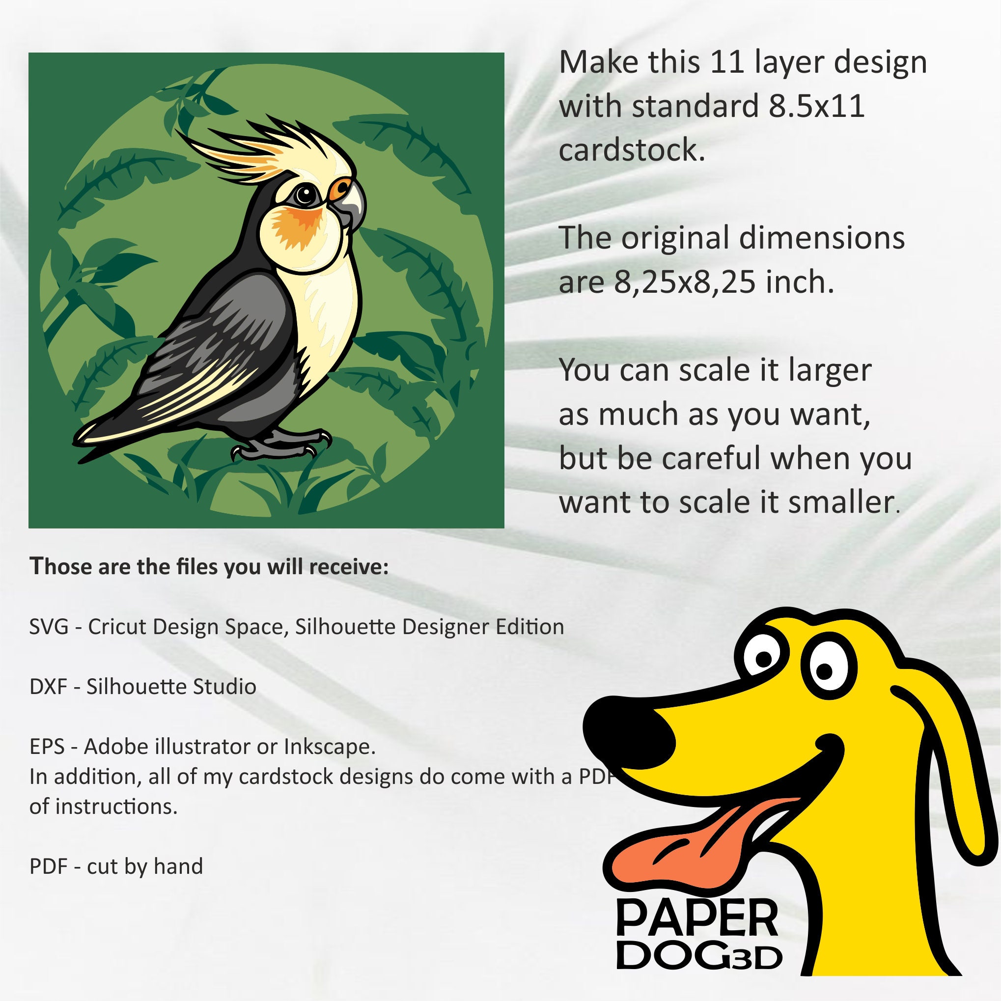 PARROT Shadow Box SVG Template, 3D Layered SVG for Cardstock ...