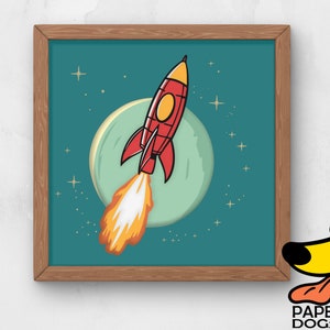 Rocket 3D Layered SVG for Cardstock, Multilayer Papercut, Shadow Box ...