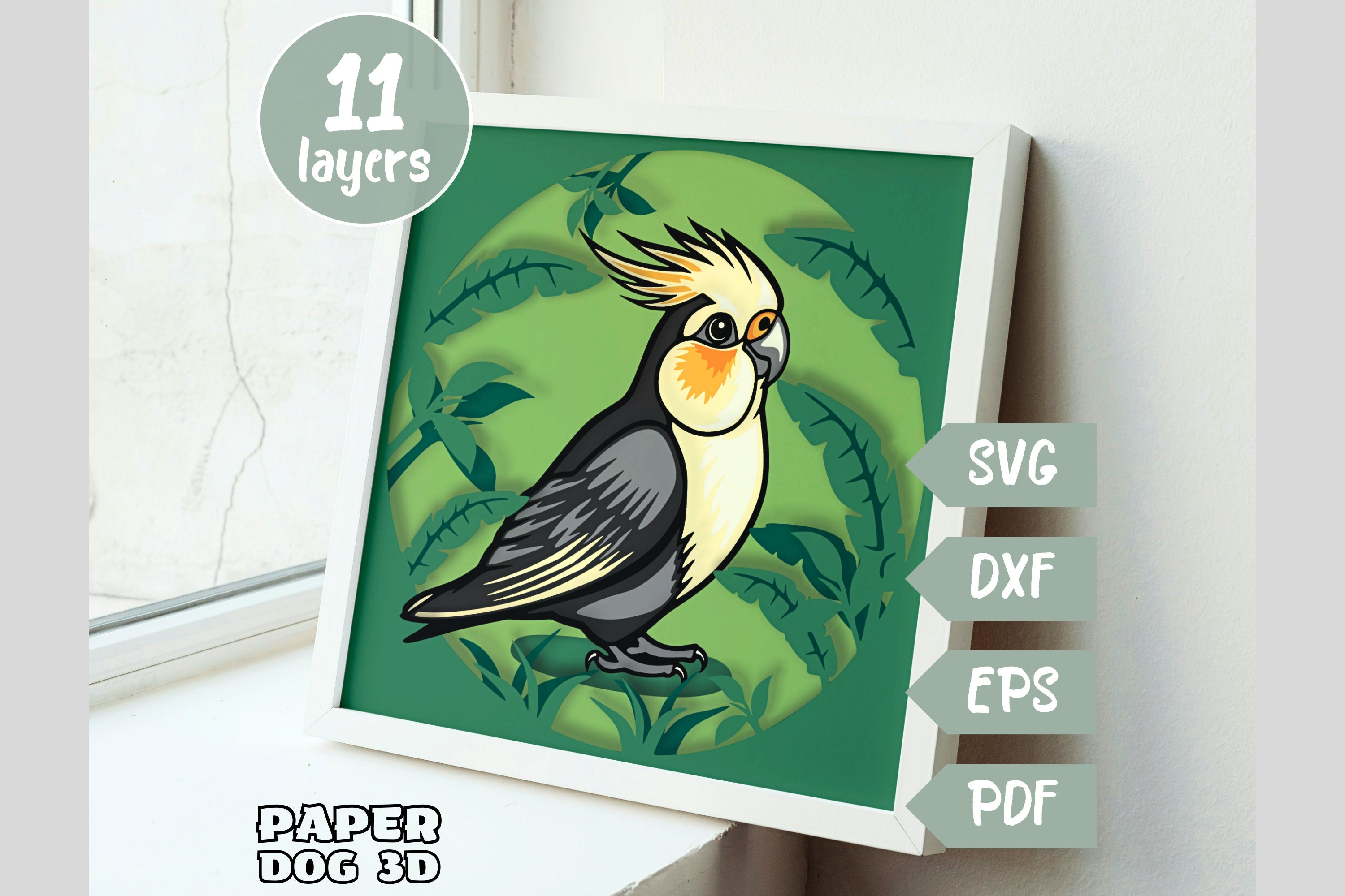 PARROT Shadow Box SVG Template, 3D Layered SVG for Cardstock ...