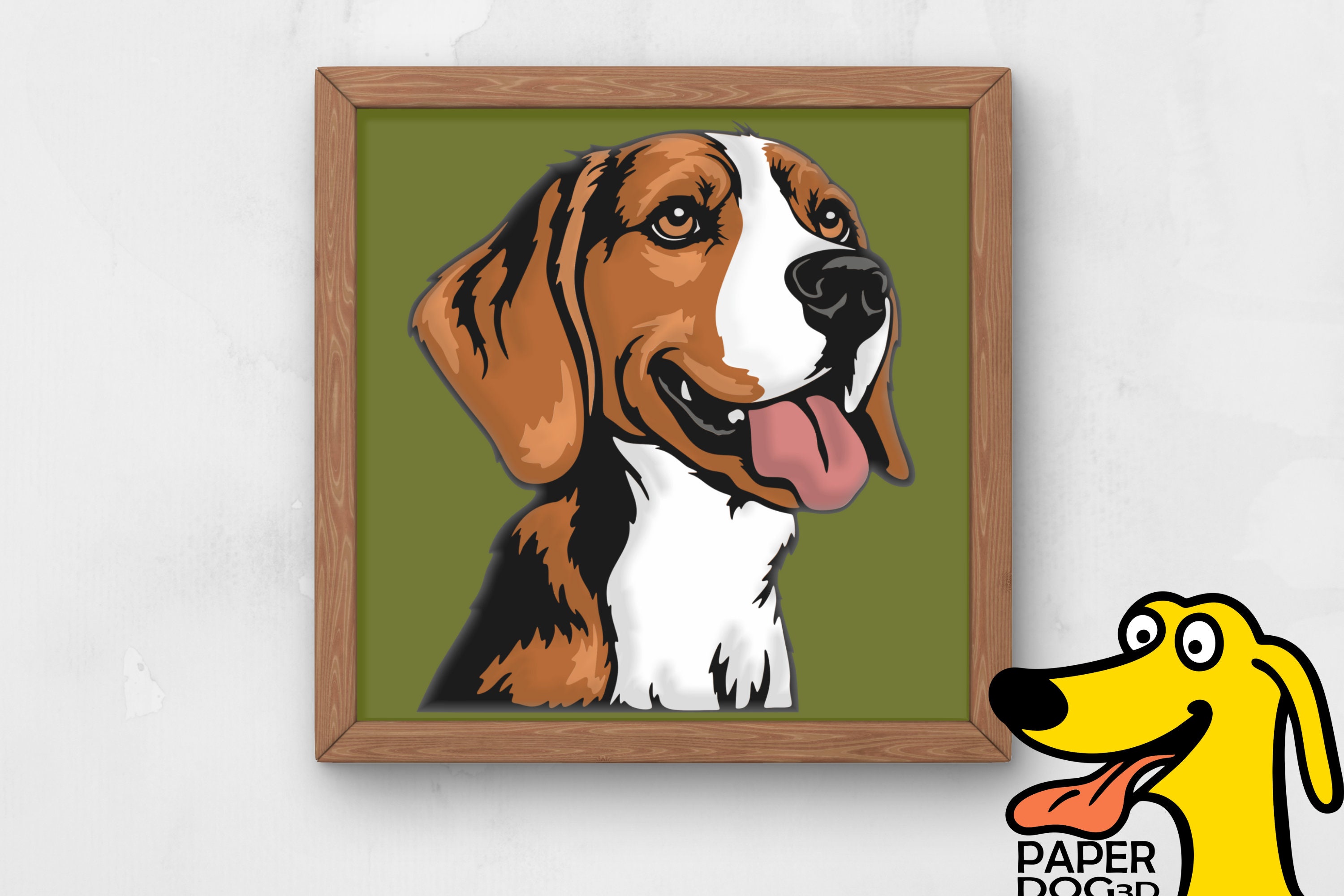 Beagle Dog SVG 3D Layered for Cardstock, Multilayer Papercut, Shadow ...