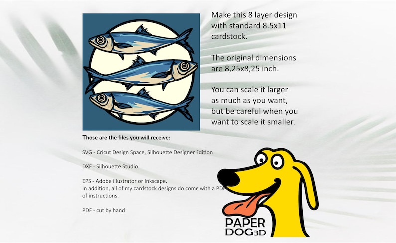 Sardine Shadow Box Template, 3D Layered SVG for Cardstock, Multilayer ...