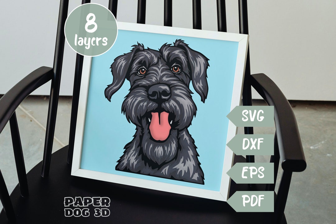 Giant Schnauzer SVG 3D Layered for Cardstock, Multilayer Papercut ...