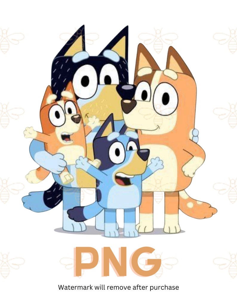 Bluey Family PNG, Bluey Bingo, Bluey Shirts, Bluey Characters PNG ...