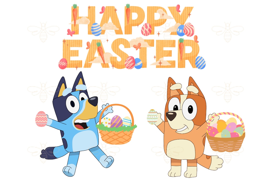 Bluey Easter PNG, Bluey Family and Friends, Bluey Shirts, Bluey ...
