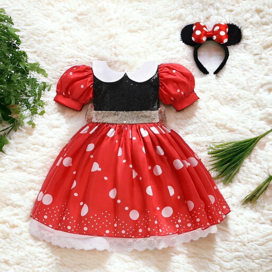 Luxurious Minnie Mouse Inspired Princess Dress Sparkling Birthday ...