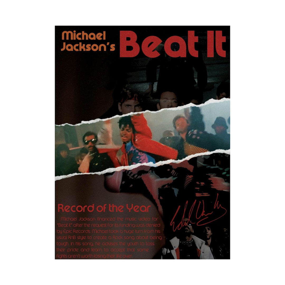 Michael Jackson Beat It Ripped Rock Music Poster - Etsy