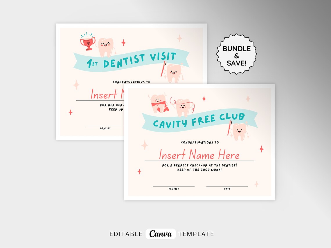 Editable Cavity Free Certificate Template | Canva Template | Reward for ...