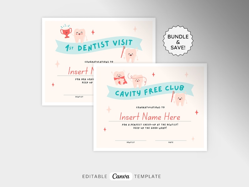 Editable Cavity Free Certificate Template | Canva Template | Reward for ...