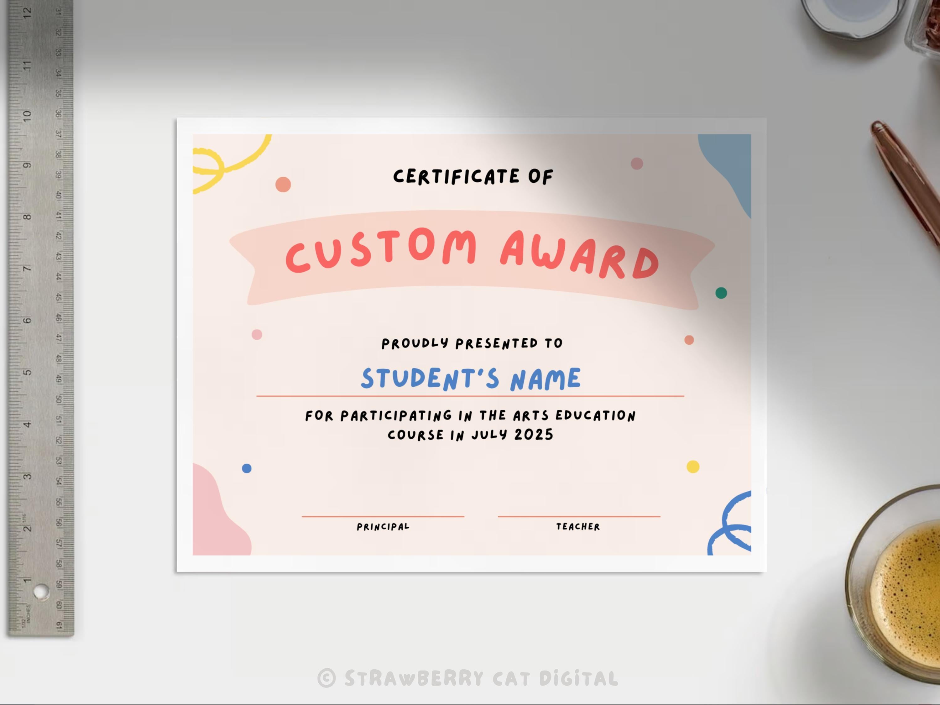 Custom Award Certificate Canva Template Bundle | Editable Digital ...