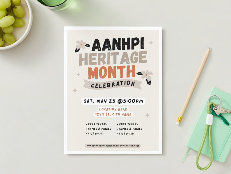 Editable AAPI Heritage Month Poster Template AANHPI Flyer Template ...