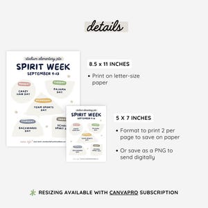 Editable Spirit Week Canva Template Natural Tones | Back to School ...