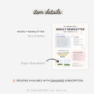 Editable Weekly Newsletter Natural Tones Canva Template | Monthly ...