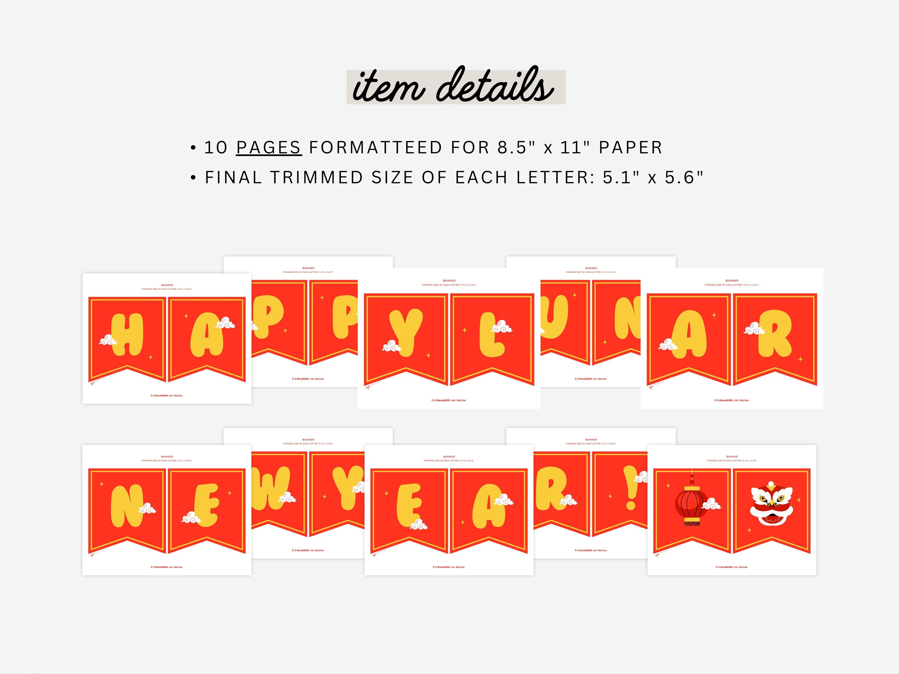 Lunar New Year Banner Printable Template Printable Happy Lunar New Year ...