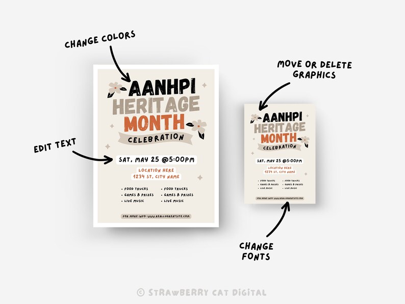 Editable AAPI Heritage Month Poster Template AANHPI Flyer Template ...