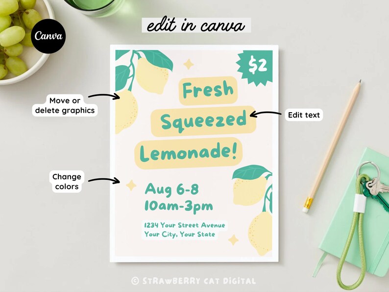 Editable Lemonade Stand Signage Templates | Lemonade Stand Poster ...