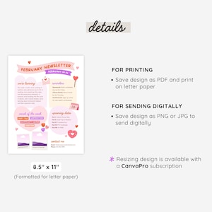 Editable February Newsletter Template | Valentines Day Newsletter ...