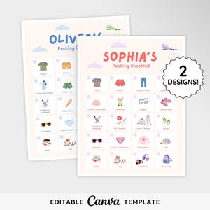 Editable Packing List for Kids Template | Kids Visual Packing List ...