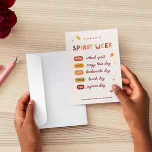 Editable Fall Spirit Week Canva Template | Back to School Spirit Week ...