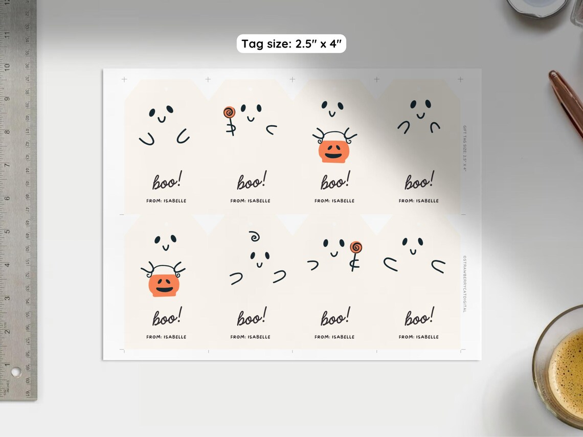 Editable Ghost Favor Tags | Halloween Favors Tag Template | Fall Treat ...